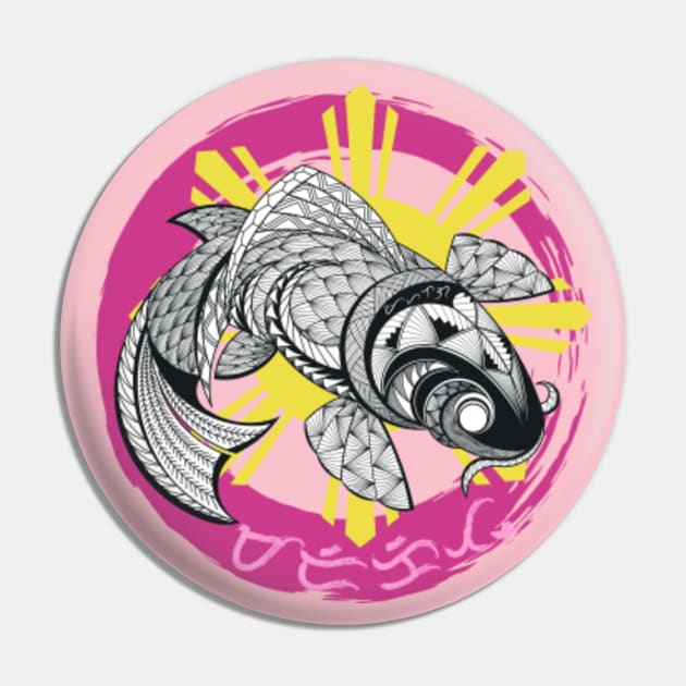 Tribal line Art Koi fish / Baybayin word Marikit (Pretty / Gorgeous ...