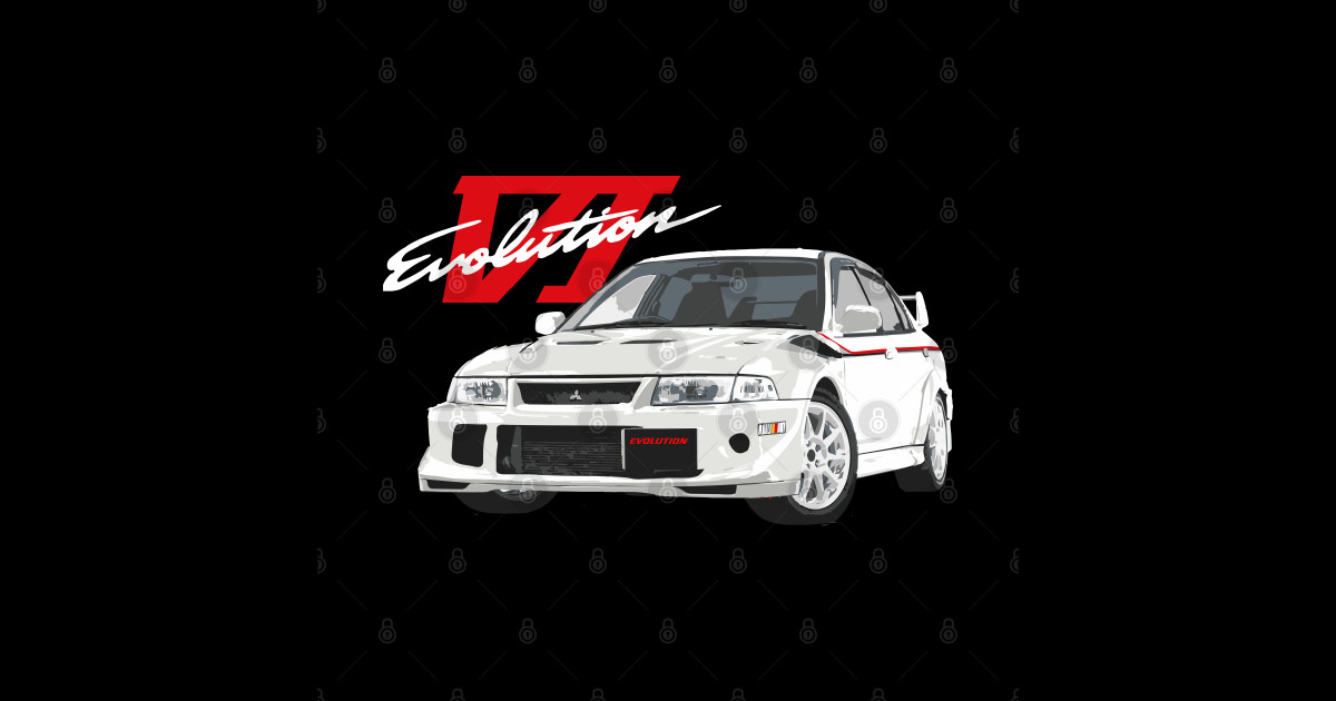 lancer evo 6 TME white - Lancer Evolution - Sticker | TeePublic
