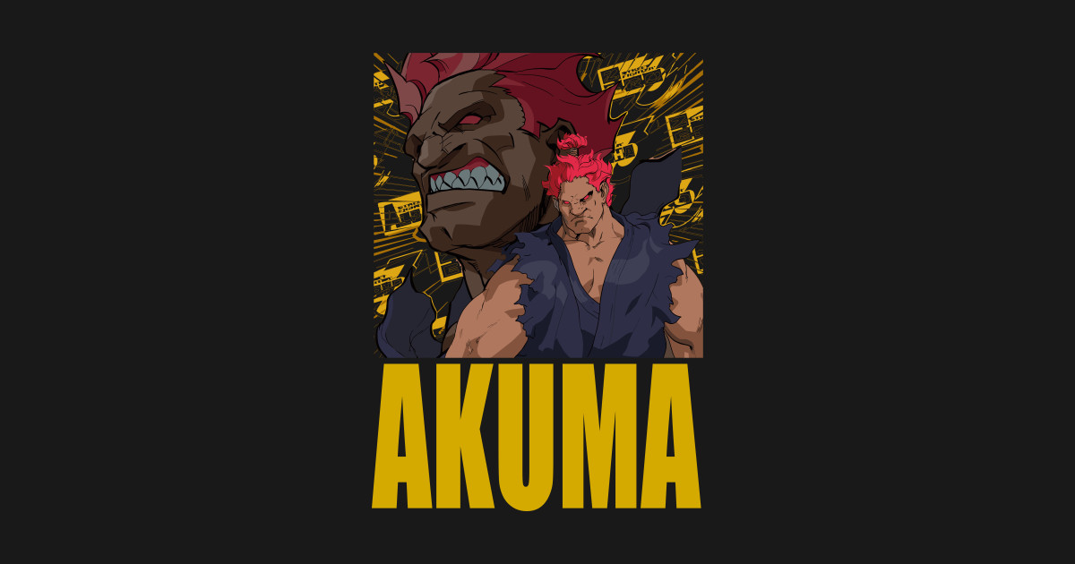 AKUMA Street Fighter Alpha theme Fan art - Akuma - T-Shirt | TeePublic