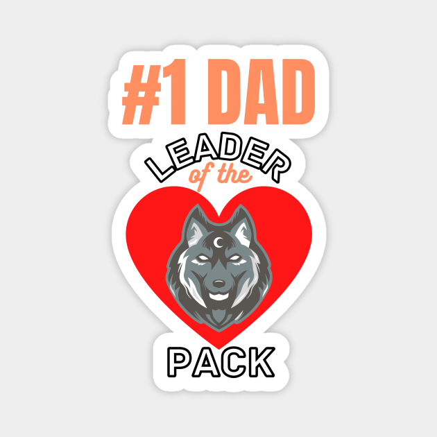 Number 1 Dad Leader Of The Pack Wolf Head Wolves Father's Day Dad Gifts ...
