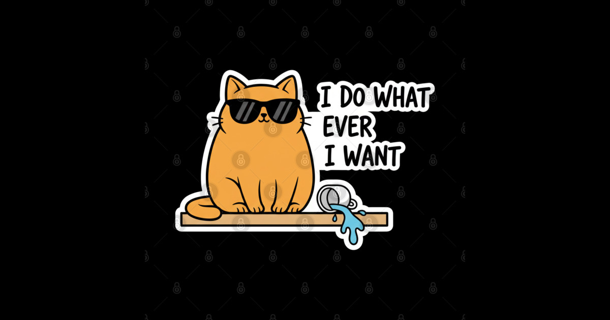 Funny cute orange cat - Funny Cat Gift - Sticker | TeePublic