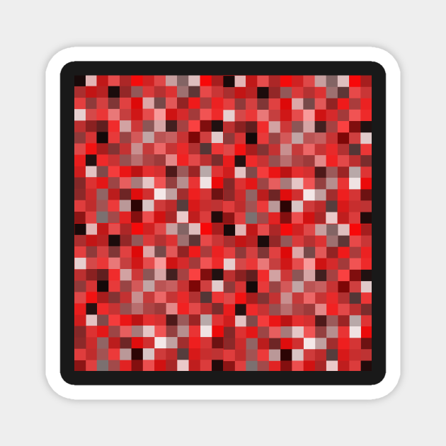 monochrome red pixel art design - Monochrome - Magnet | TeePublic