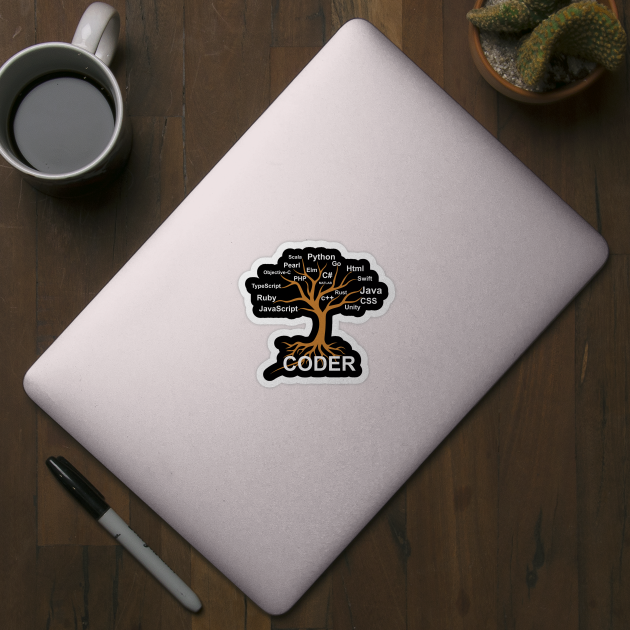 Coder / Programmer Tree - Coder - Sticker | TeePublic