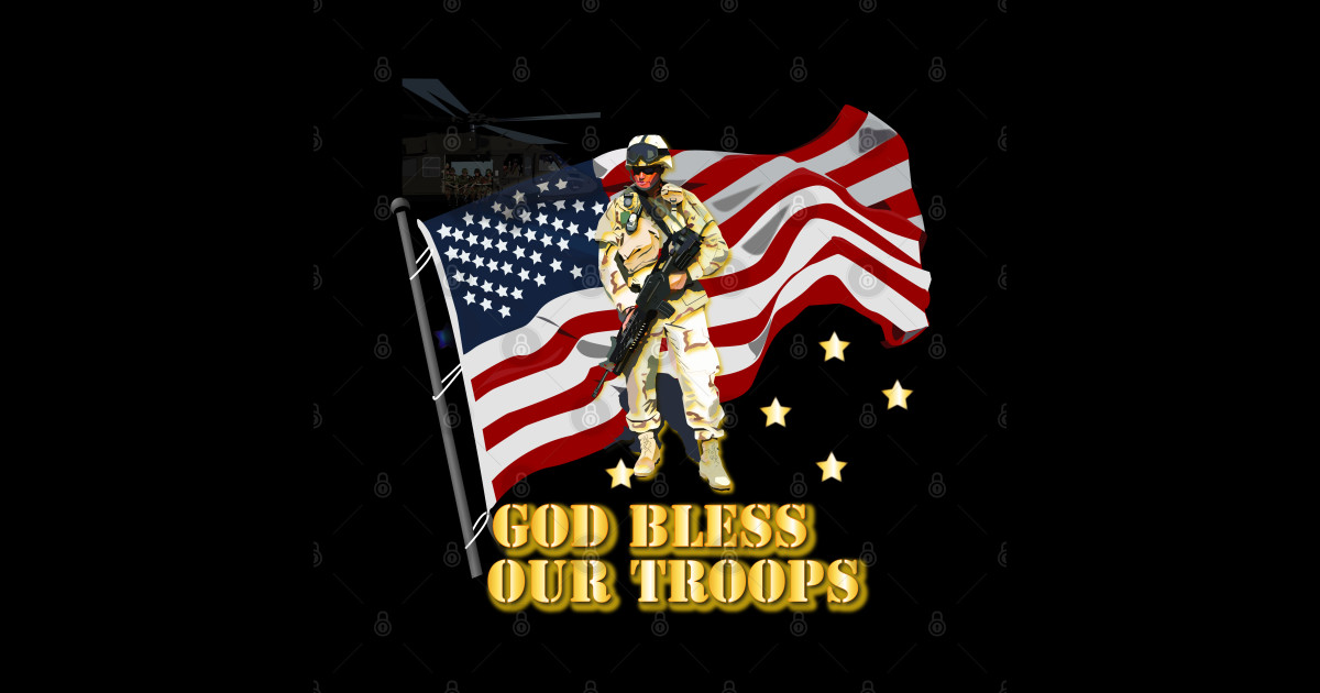 God Bless Our Troops - God Bless Our Troops - Sticker | TeePublic