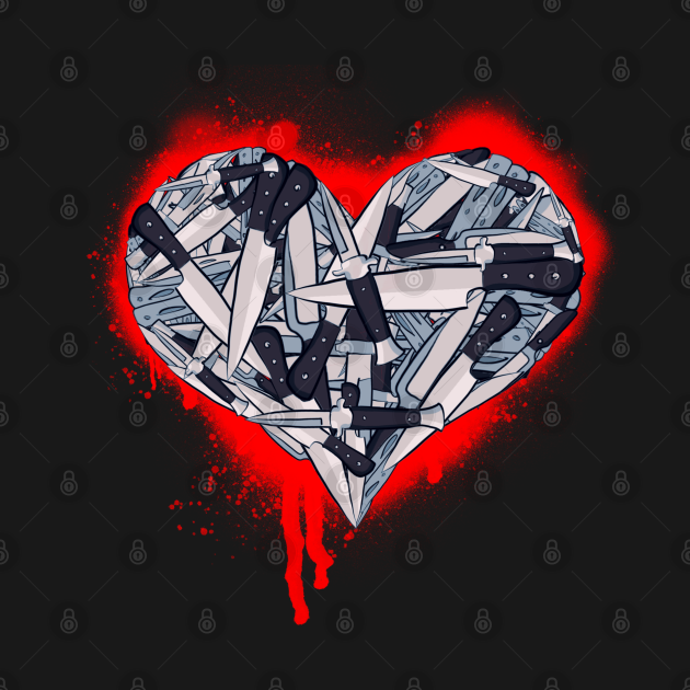 Knife Heart - Heart - T-Shirt | TeePublic