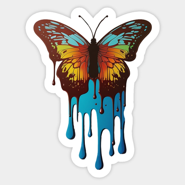 Surreal Butterfly Drip - Butterfly - Sticker | TeePublic