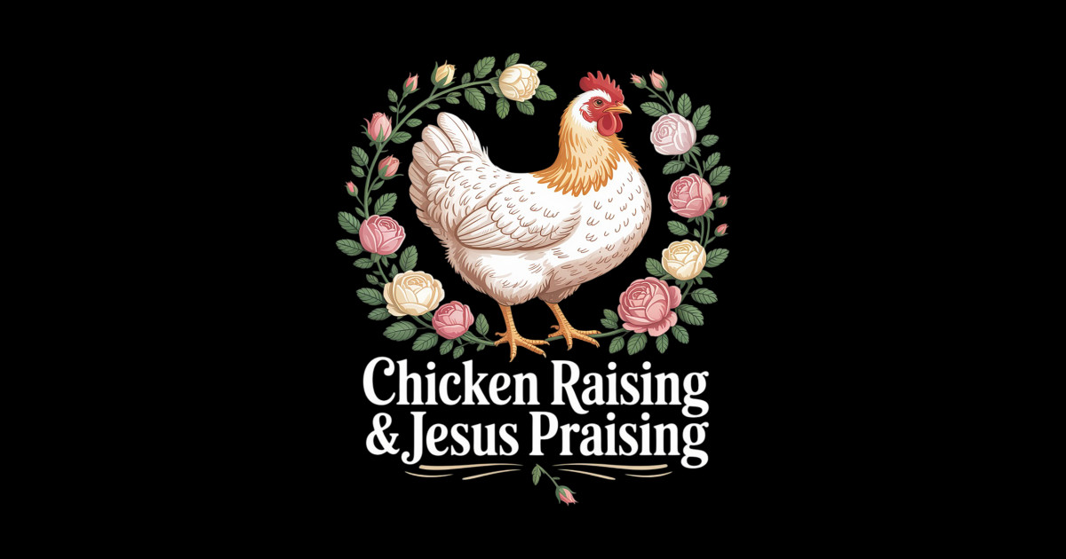 Chicken Raising Jesus Praising Christian Faith - Trending Now - Sticker ...