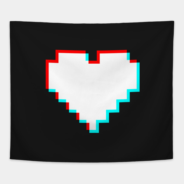8 Bit Heart Glitch - 8bit - Tapestry | TeePublic