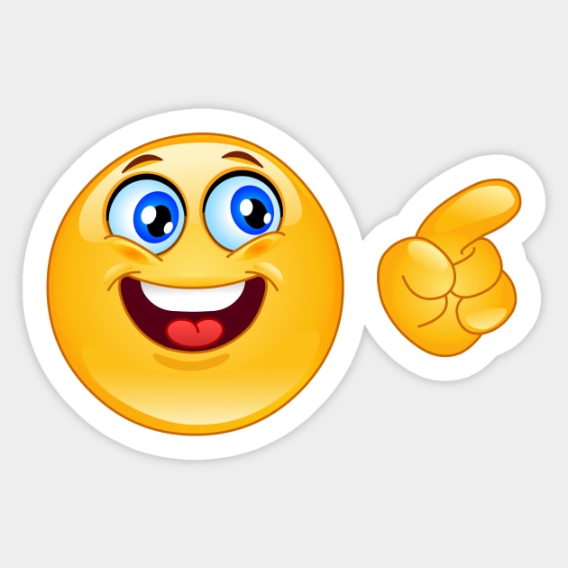 Pointing Emoji - Emoji - Sticker | TeePublic