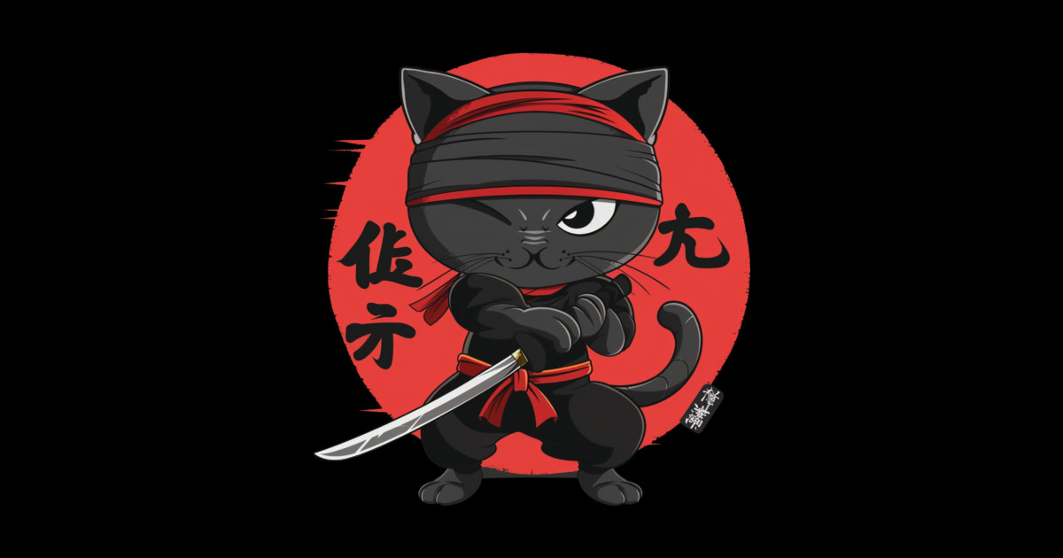 Cat Ninja Mastery Meow Prowess - Ninja Cat - Sticker | TeePublic