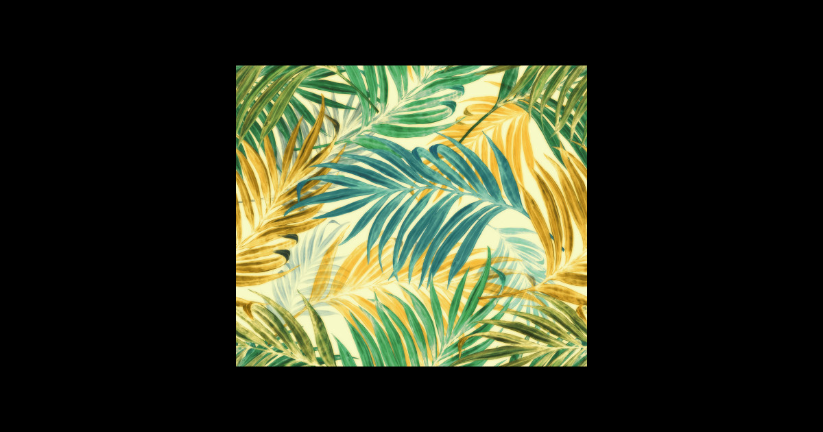 Palm Leaves in Yellow - Leaves - Sticker | TeePublic
