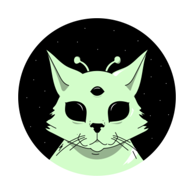 Alien cat | Green Alien cat - Alien Cat - Kids T-Shirt | TeePublic