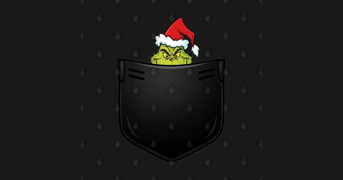 Peeking Grinch - Pocket - T-Shirt | TeePublic