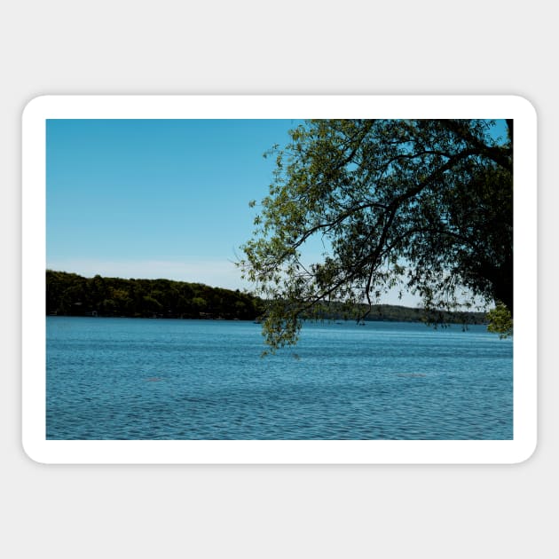 Beautiful day at the Rice Lake - Water - Sticker | TeePublic
