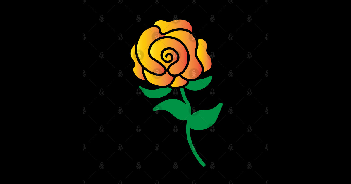 Orange Yellow Gradient Rose - Yellow Rose - Sticker | TeePublic