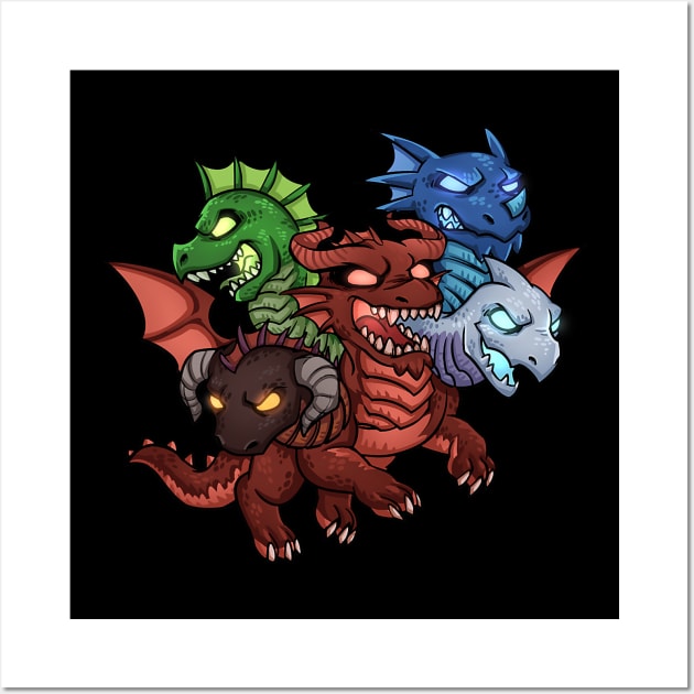 Hydra Multiple Head Dragon Cool Chibi Dragon Graphic - Hydra Multiple ...