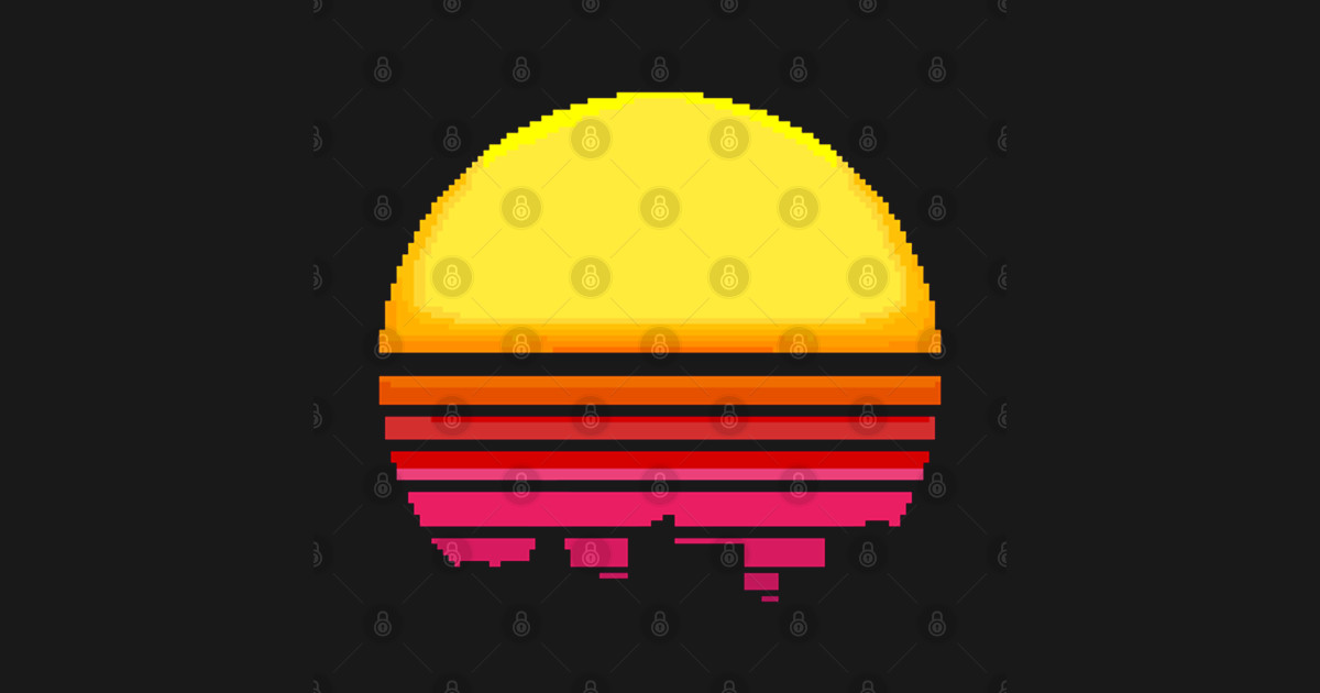 Sun retrowave pixelart - Sun Retrowave Pixelart - T-Shirt | TeePublic