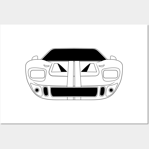 Ford GT40 Black Outline - Car - Posters and Art Prints | TeePublic