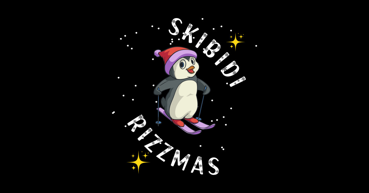 Skibidi Rizzmas Penguin on Skis - Skibidi Rizzmas Penguin - Posters and ...