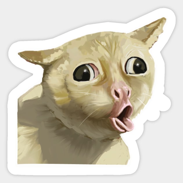 Coughing cat (Ueu) - Meme - Sticker | TeePublic