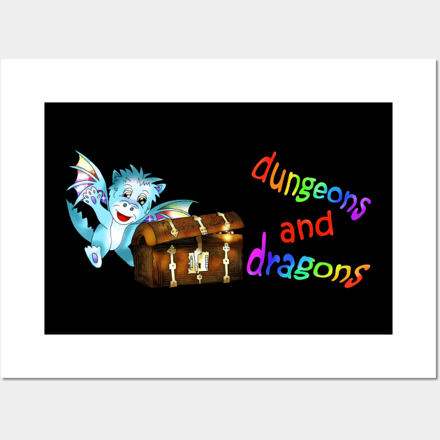 cute dnd dragon and mimic chest - Dnd - Posters and Art Prints | TeePublic