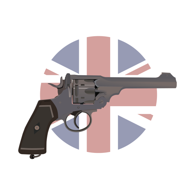 WW2 British Empire Revolver - Revolver - Pin | TeePublic