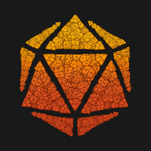 D20 Mosaic Color - Dungeons And Dragons Dice - T-Shirt | TeePublic