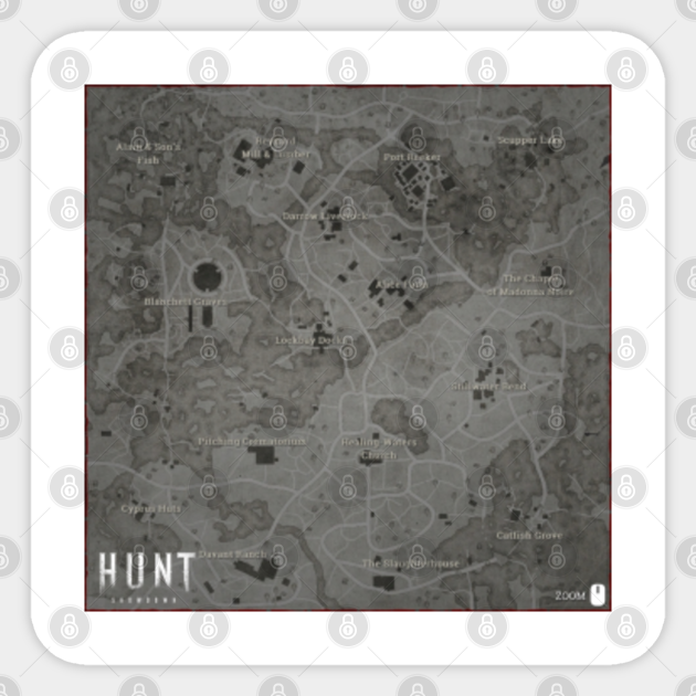 Hunt: Showdown Map (Stillwater Bayou) - Hunt Showdown - Sticker | TeePublic