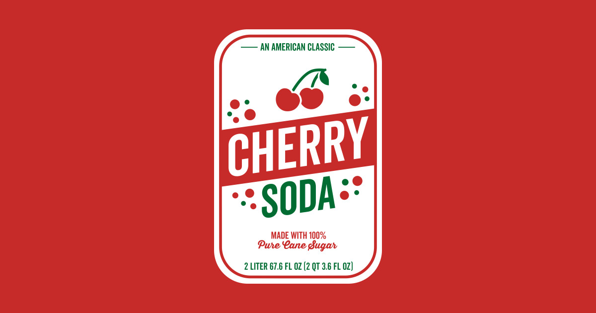 Cherry Soda Label Design - Soda - Sticker | TeePublic