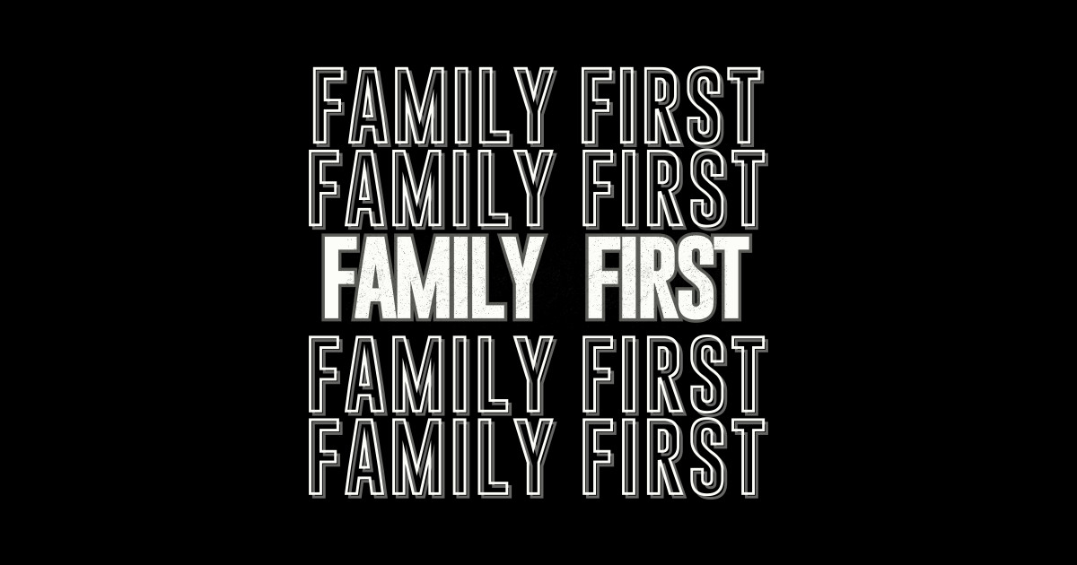 Family First Vintage Repeating Text - Family First - Sticker | TeePublic