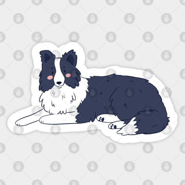 Cute cartoon border collie - Cute Border Collie - Sticker | TeePublic