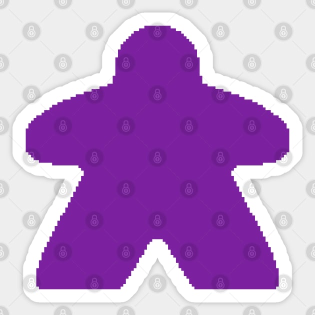 Purple Pixelated Meeple - Meeple - Sticker | TeePublic