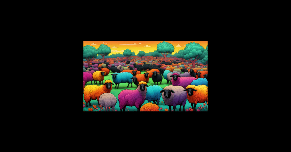 Rainbow Sheep Pop Art - Sheep - Sticker | TeePublic