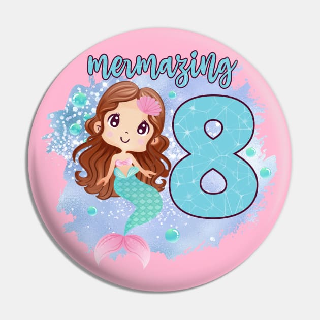 8th Birthday "Mermaizing 8" Cute Mermaid Girls Birthday - 8th Birthday ...