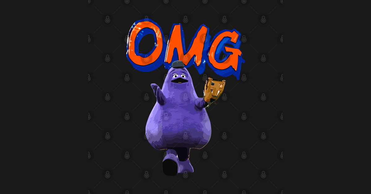 Mets 2024 Grimace OMG - Omg Mets - T-Shirt | TeePublic