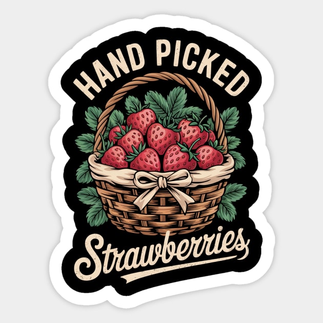 Hand Picked Strawberries - Hand Picked Strawberries - Sticker | TeePublic