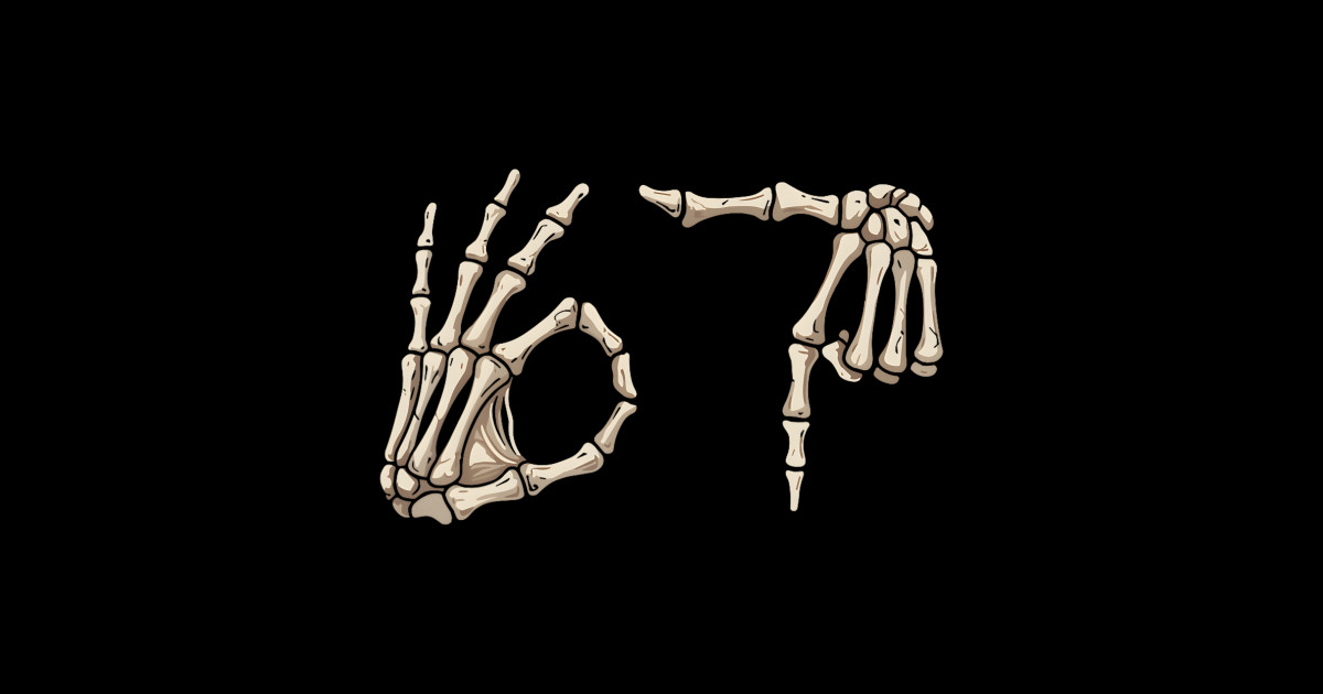 Six Seven 6 7 67 Skeleton Hand Halloween - Skeleton Hand Costume ...
