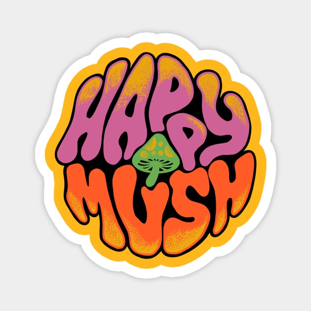 Happy Mush Logo - Logo - Magnet | TeePublic
