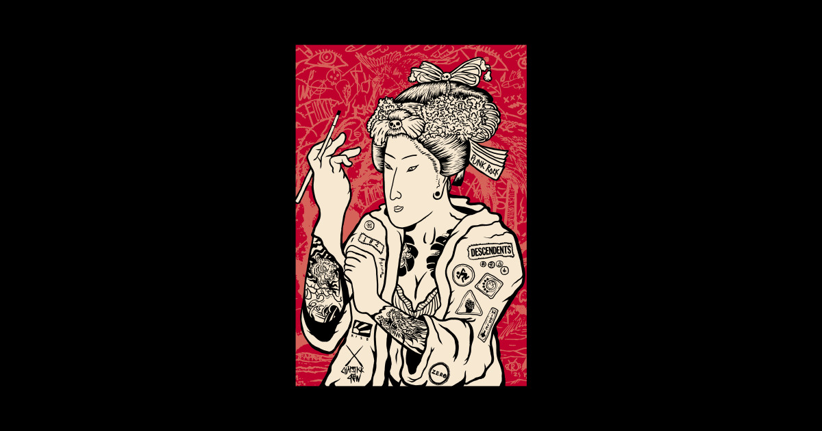 PUNK NURSE GEISHA - Punk Rocker - Sticker | TeePublic