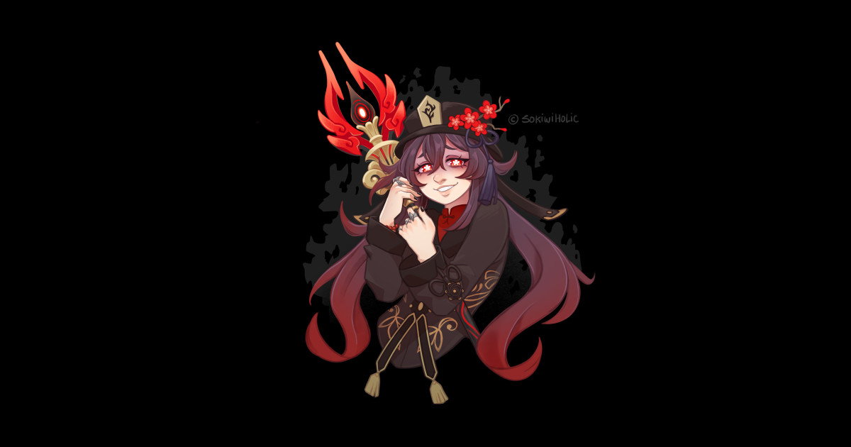 HUTAO is HAPPY with HOMA - Genshin Impact - Sticker | TeePublic