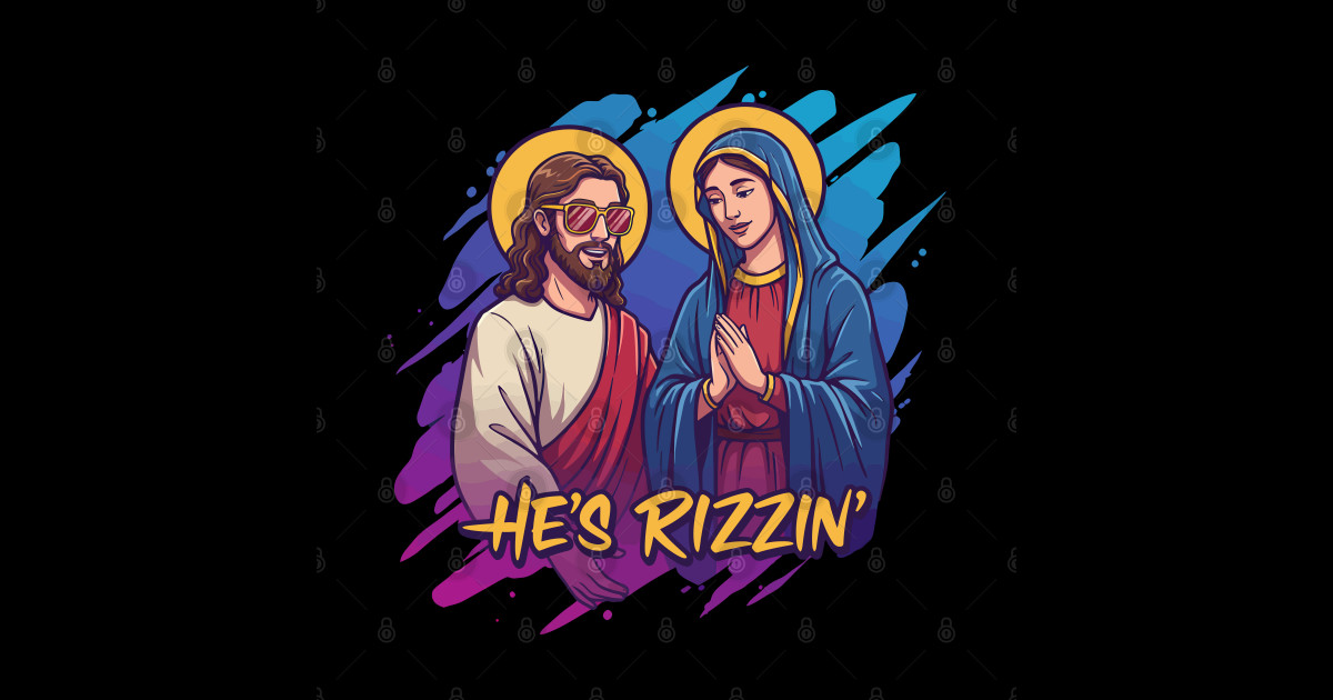 He's Rizzing Gen Z funny jesus christ meme - Gen Z Humor - Sticker ...