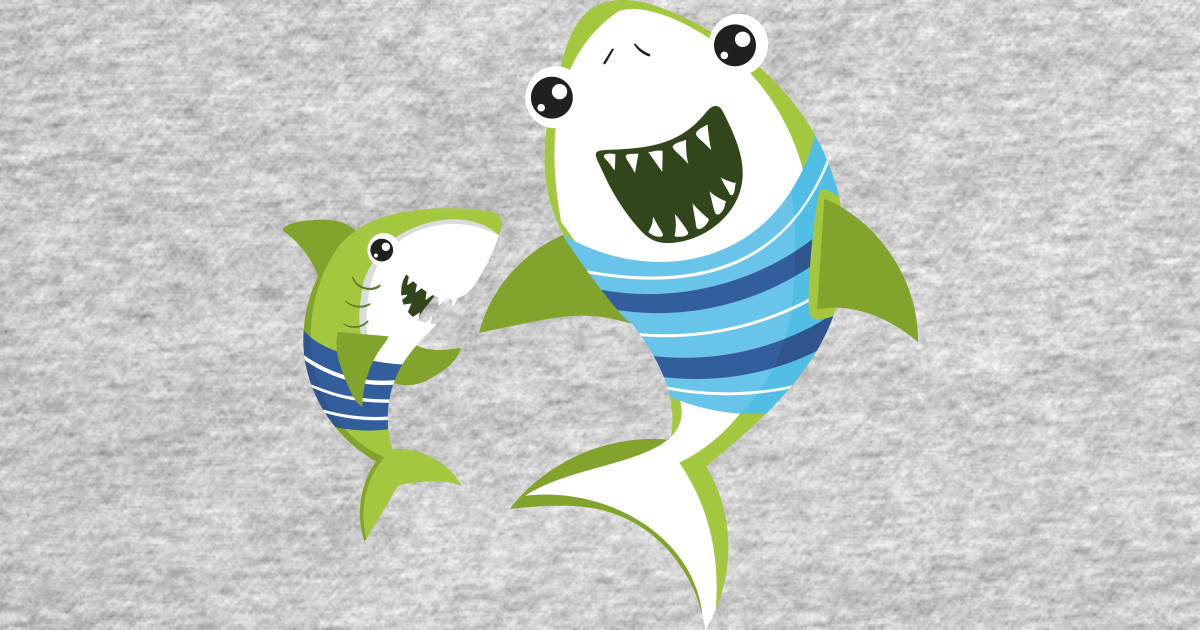 Green Shark, Dad Shark, Baby Shark, Cute Shark - Green Shark - T-Shirt ...