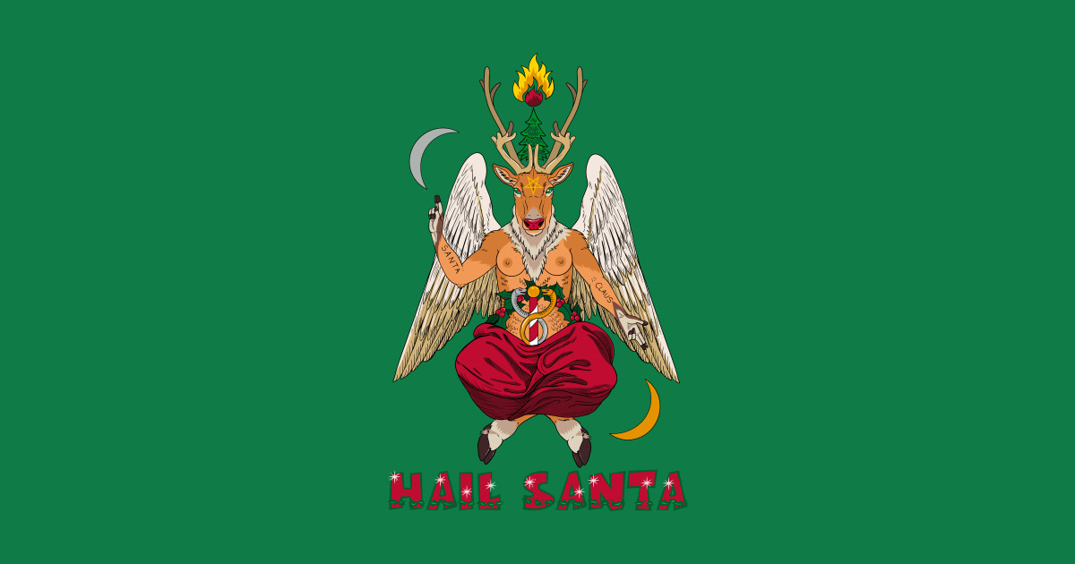 Christmas Baphomet - Hail Santa - Baphomet - T-Shirt | TeePublic