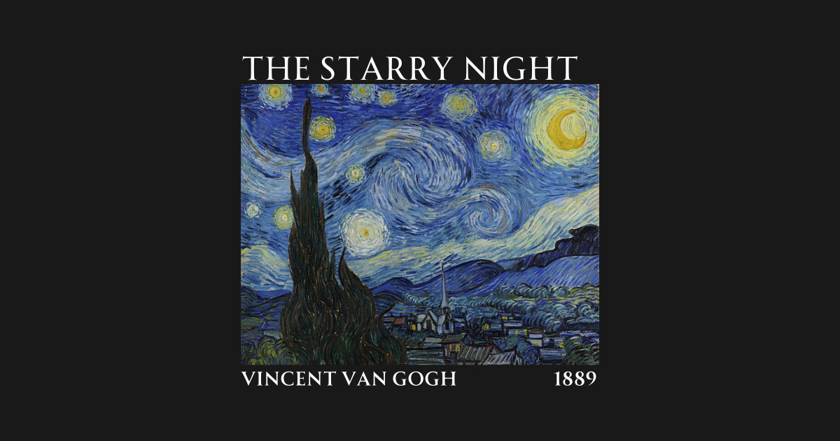 Sleek Starry Night by Vincent Van Gogh Portrait - Starry Night - T ...