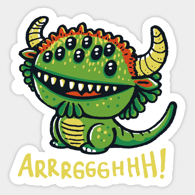 The cute black beast of Arrrggghhh - Arrrr - Sticker | TeePublic