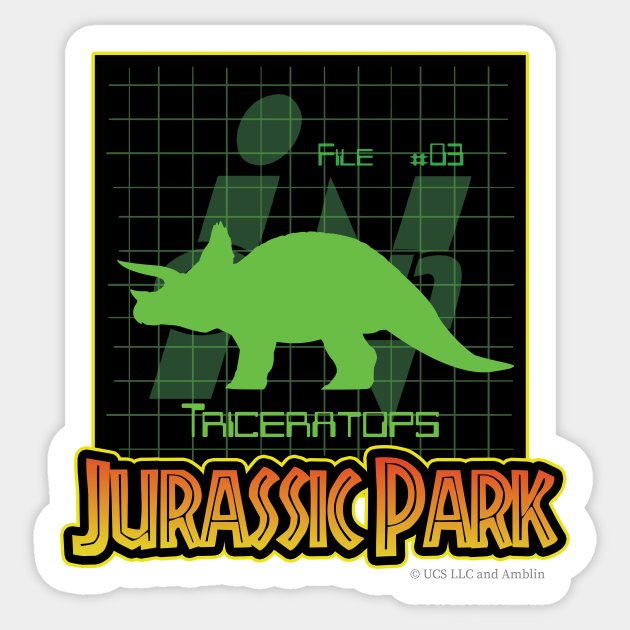 Ingen Files #03 (Triceratops) - Jurassic Park - Jurassic Park - Sticker ...