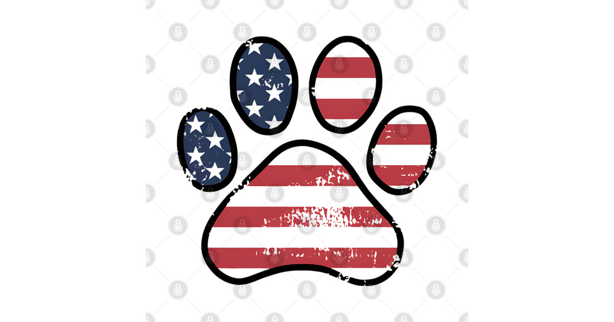 USA Flag 4th Of July Paw Print Patriotic Dog Lover - Usa Flag 4th Of ...