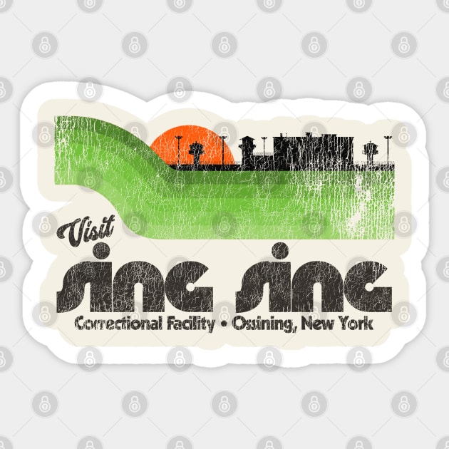 Visit Sing Sing Prison Retro Tourist Souvenir - True Crime - Sticker ...