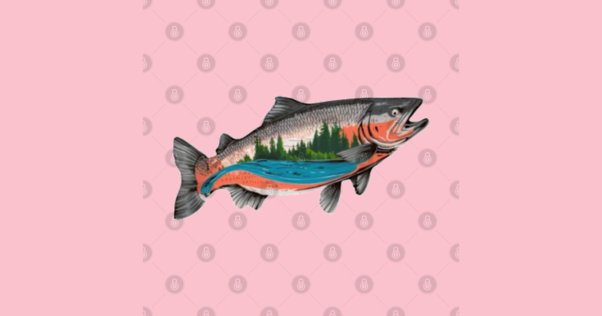 Salmon Fishing - Salmon - T-Shirt | TeePublic