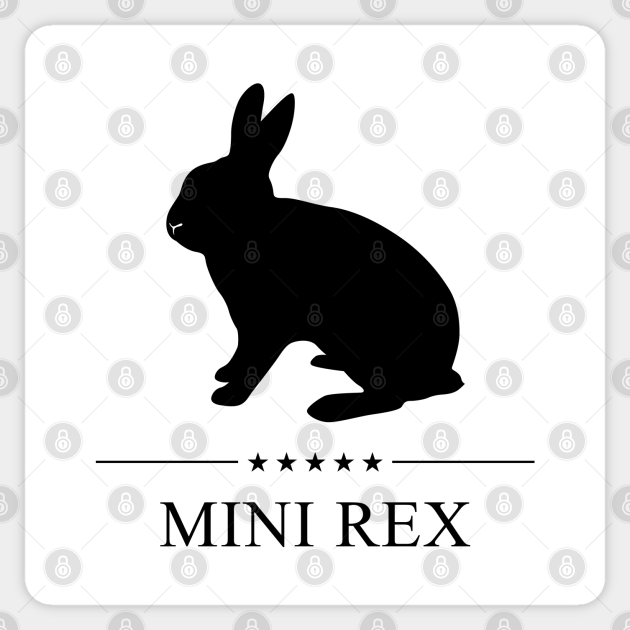 Mini Rex Rabbit Black Silhouette - Mini Rex Rabbit - Sticker | TeePublic